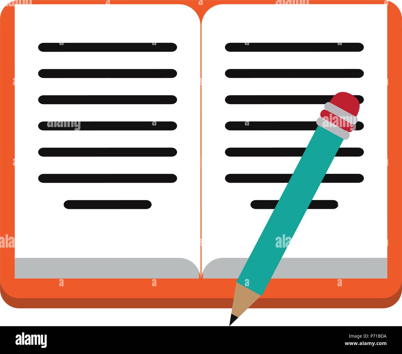 Book and pencil Stock Vector Image & Art - Alamy