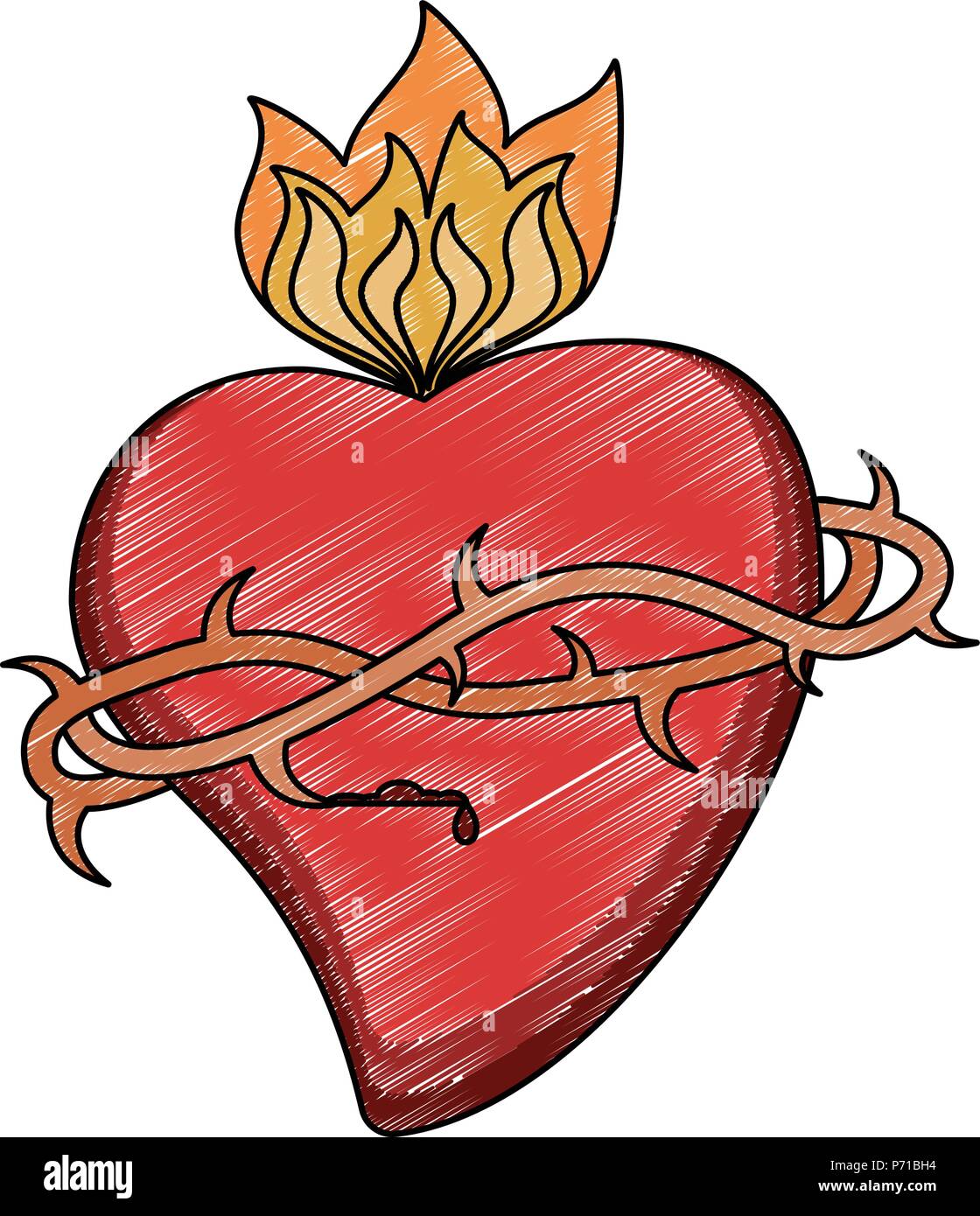 Sacred Heart Jesus Illustration High Resolution Stock Photography and ...