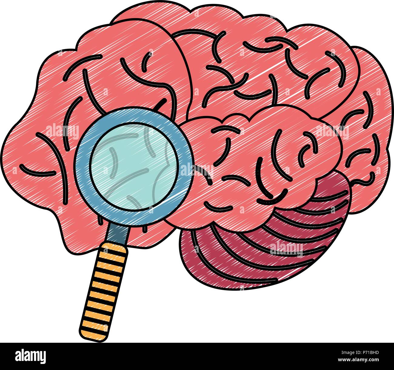 Human brain scribble icon vector Stock Vector Images - Alamy