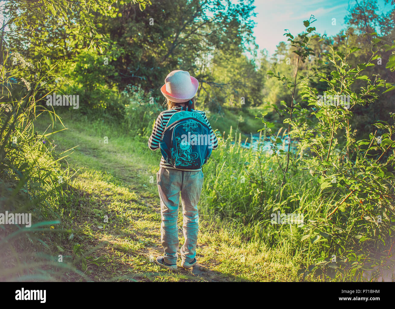 Young traveler trekking woods backpack hi-res stock photography and ...