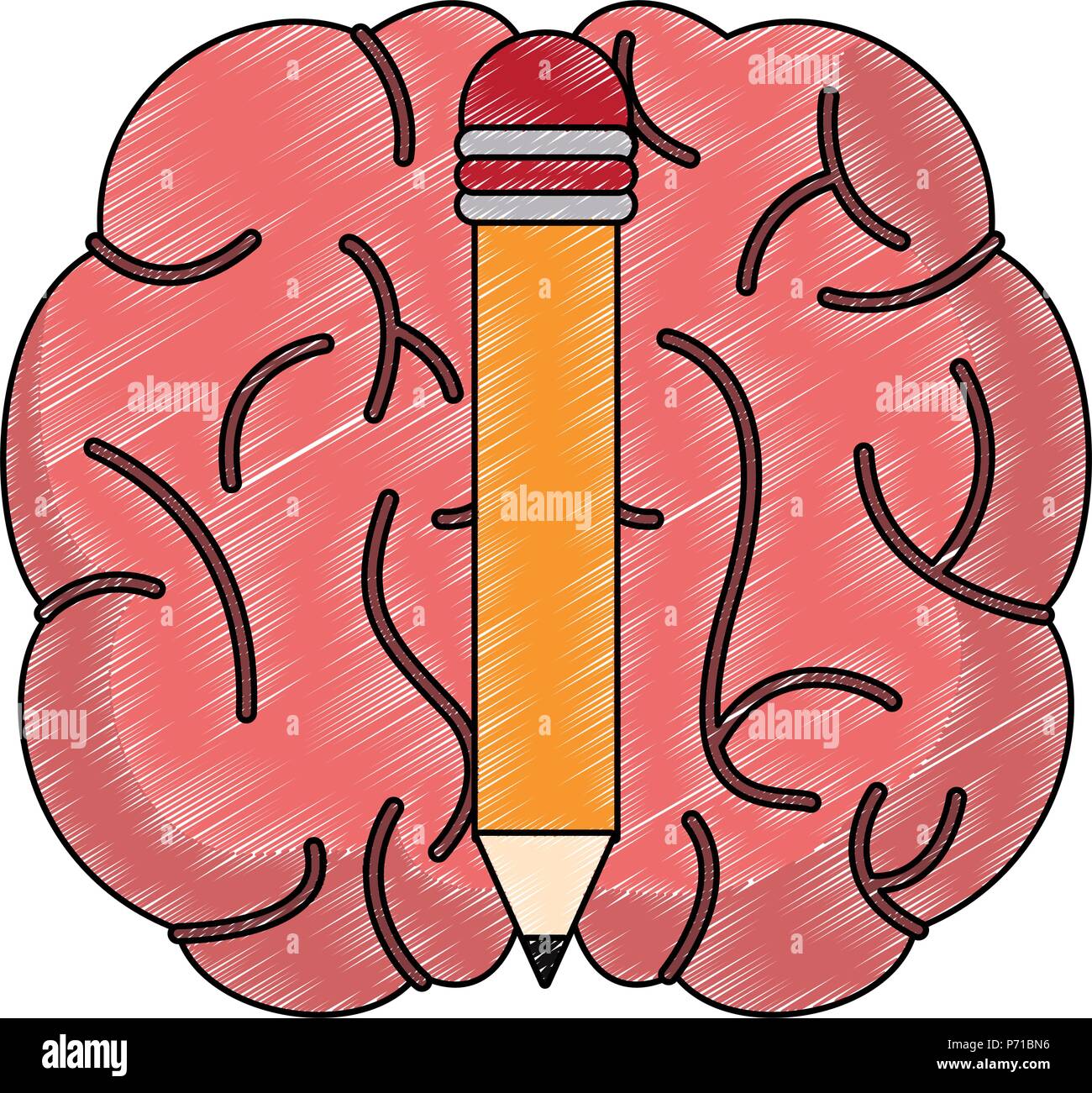 Human brain cartoon scribble Stock Vector Image & Art - Alamy