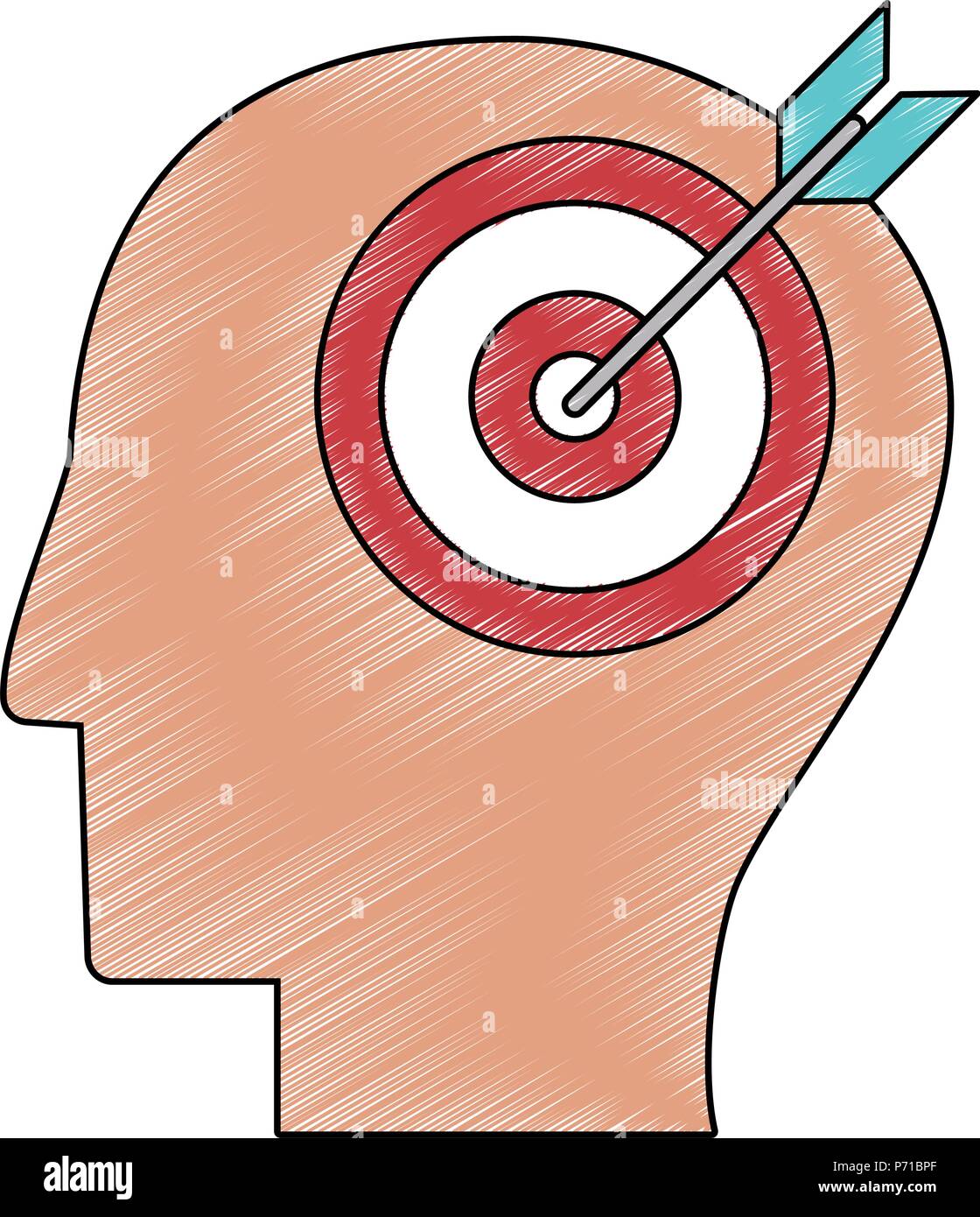 Head with dartboard scribble Stock Vector Image & Art - Alamy