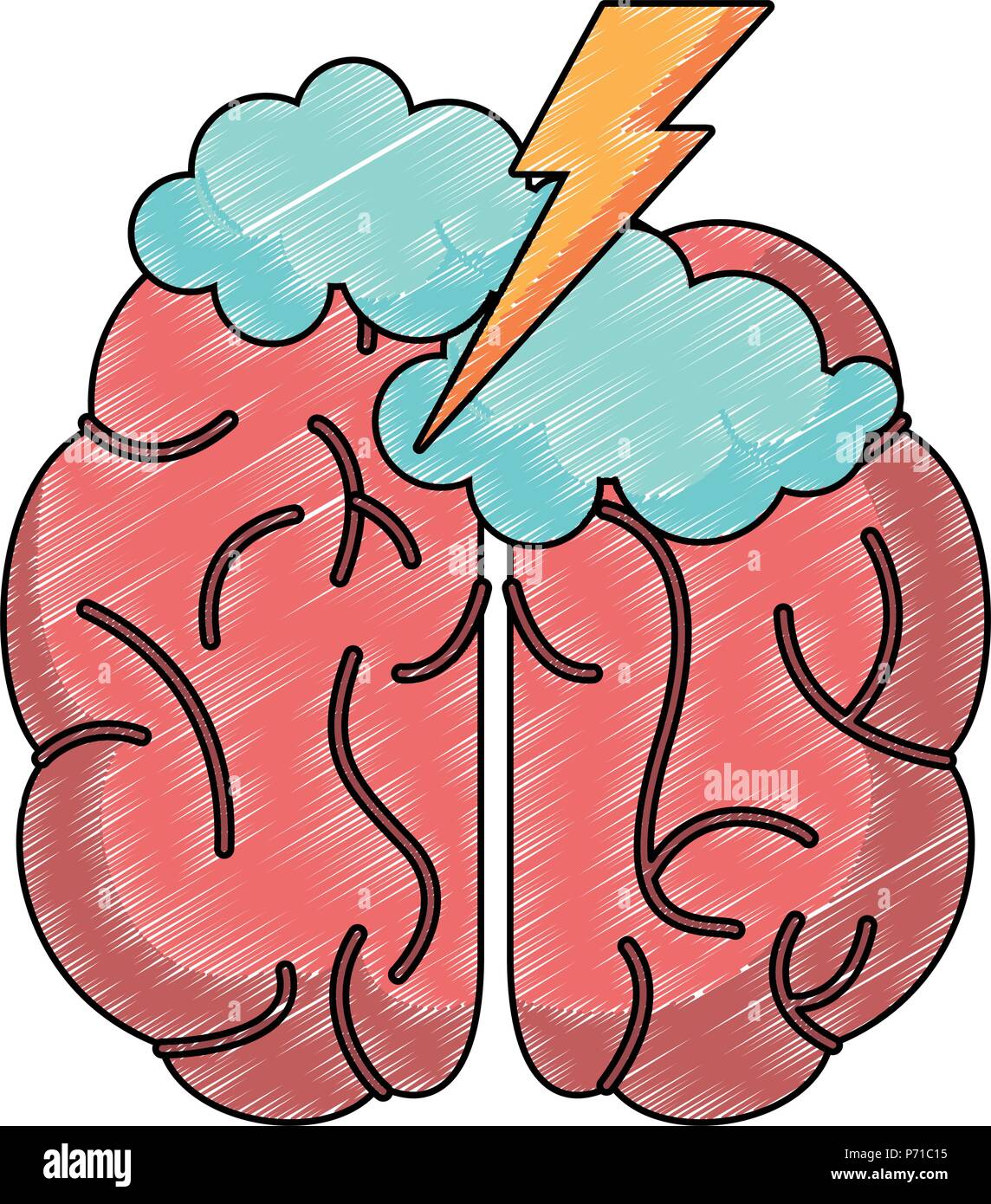 HUman brain cartoon scribble Stock Vector Image & Art - Alamy