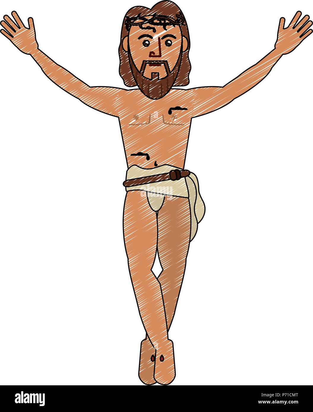 Crucified jesuschrist cartoon scribble Stock Vector Image & Art - Alamy