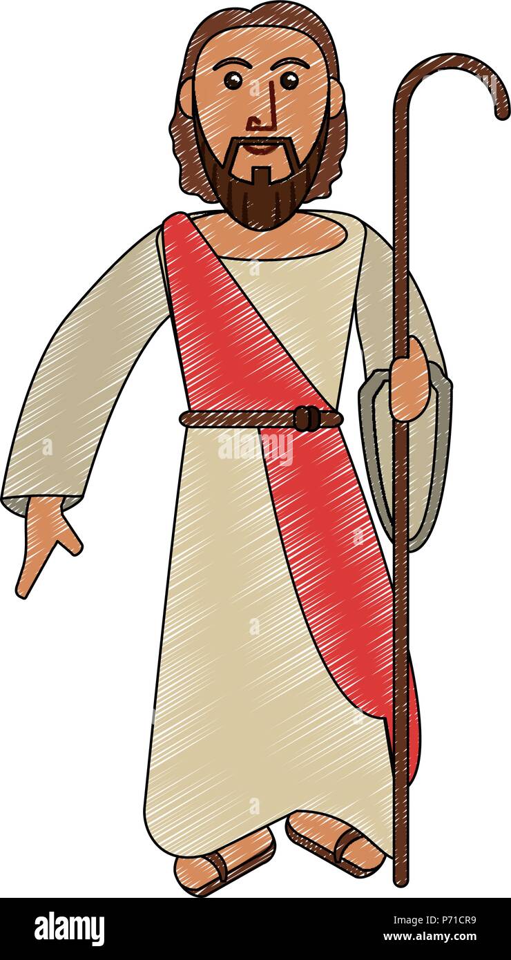 Jesuschrist with stick cartoon scribble Stock Vector Image & Art - Alamy