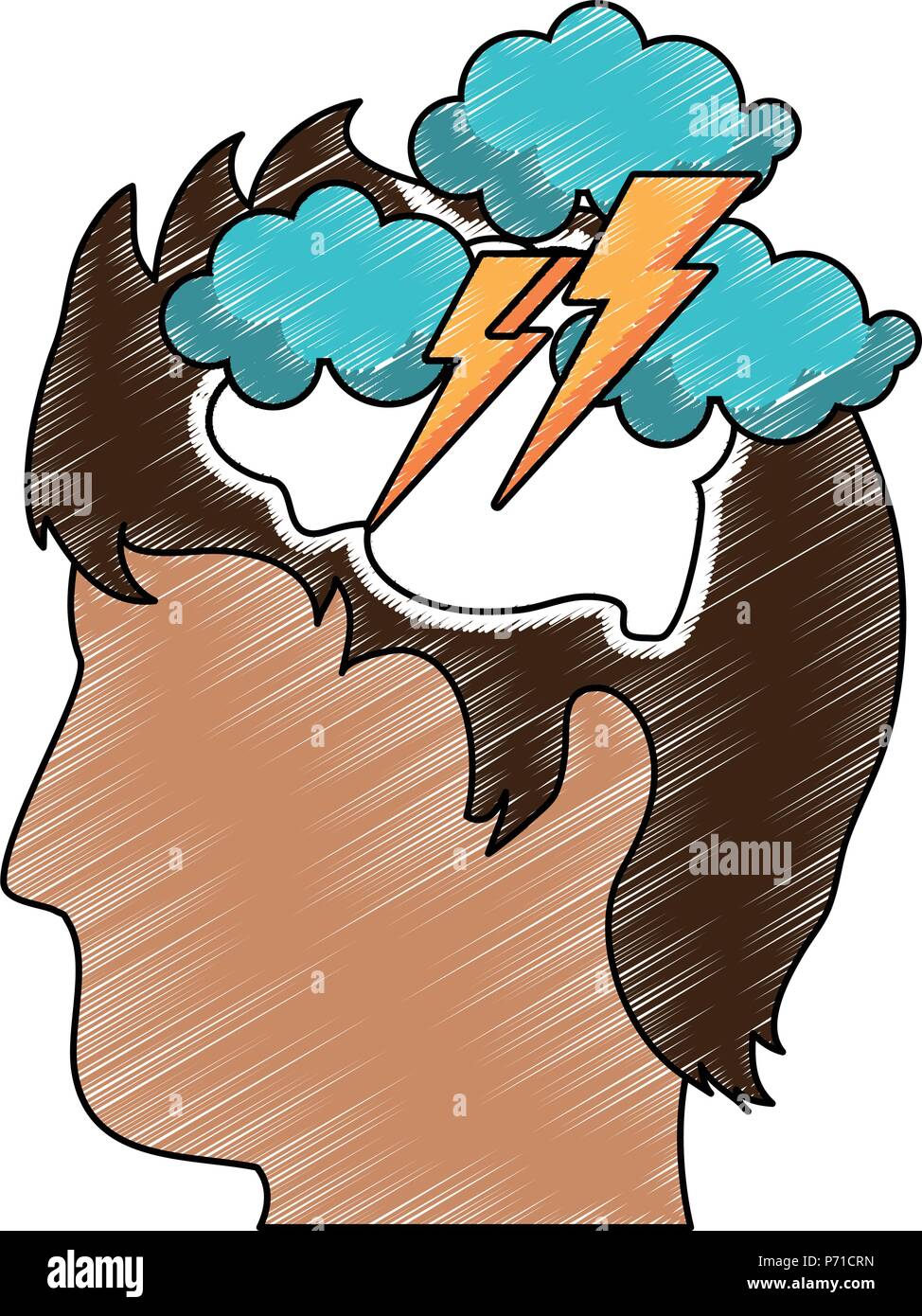 Attacked mind cartoon scribble Stock Vector Image & Art - Alamy