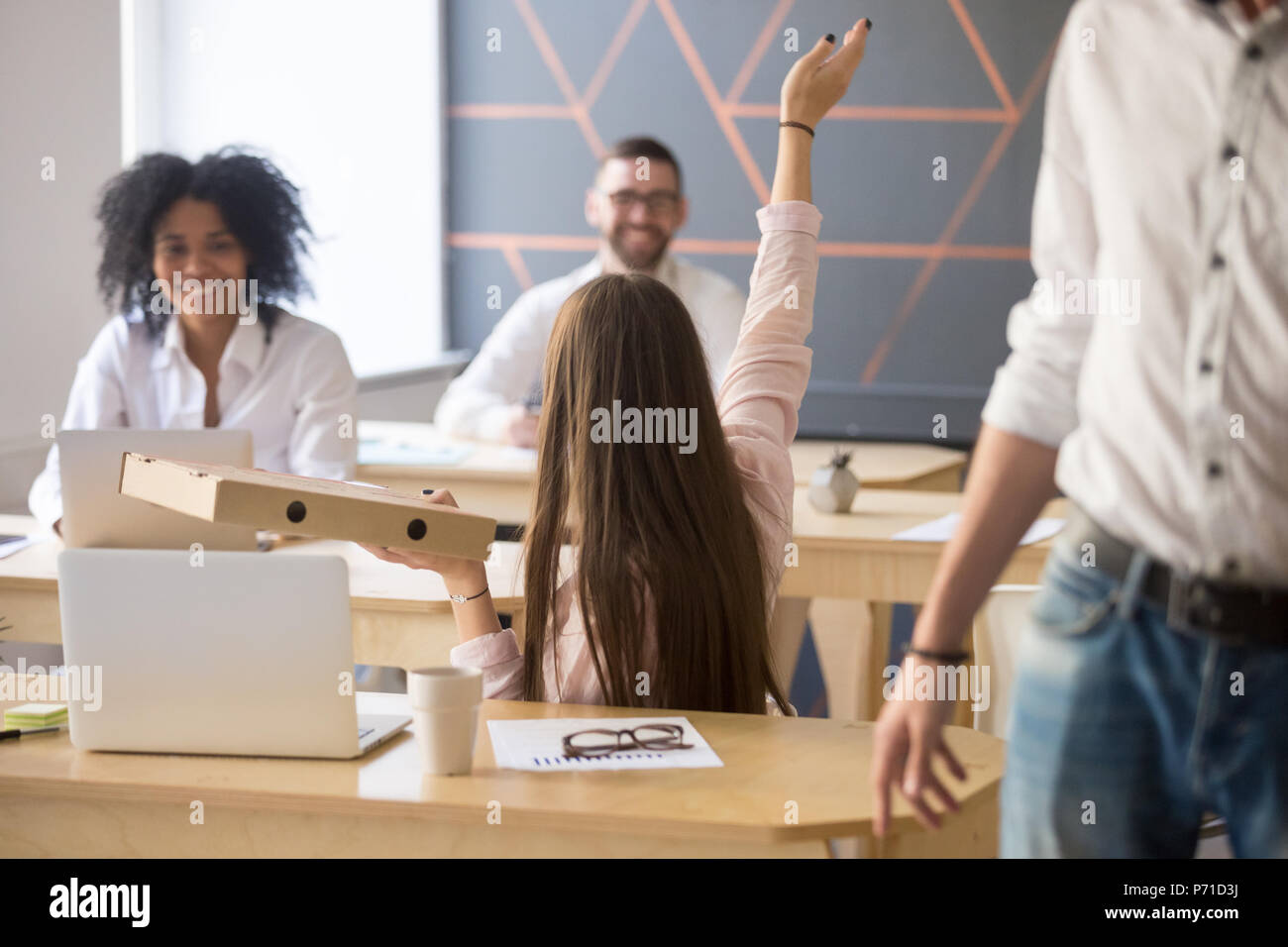 Colleagues desk hi-res stock photography and images - Alamy