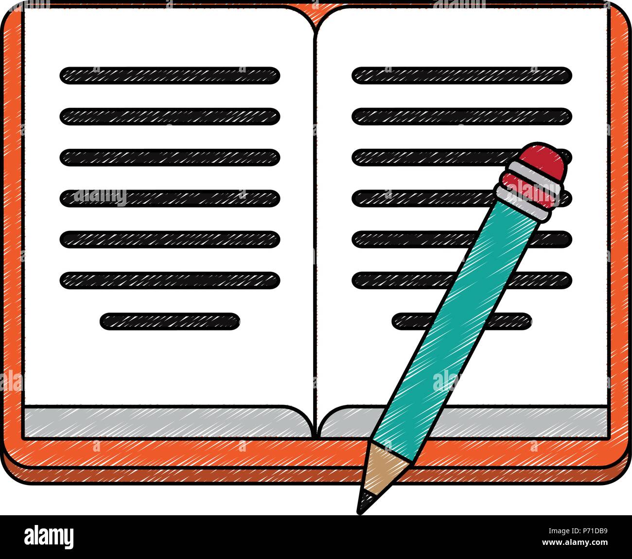 Woman writing young notepad Stock Vector Images - Alamy