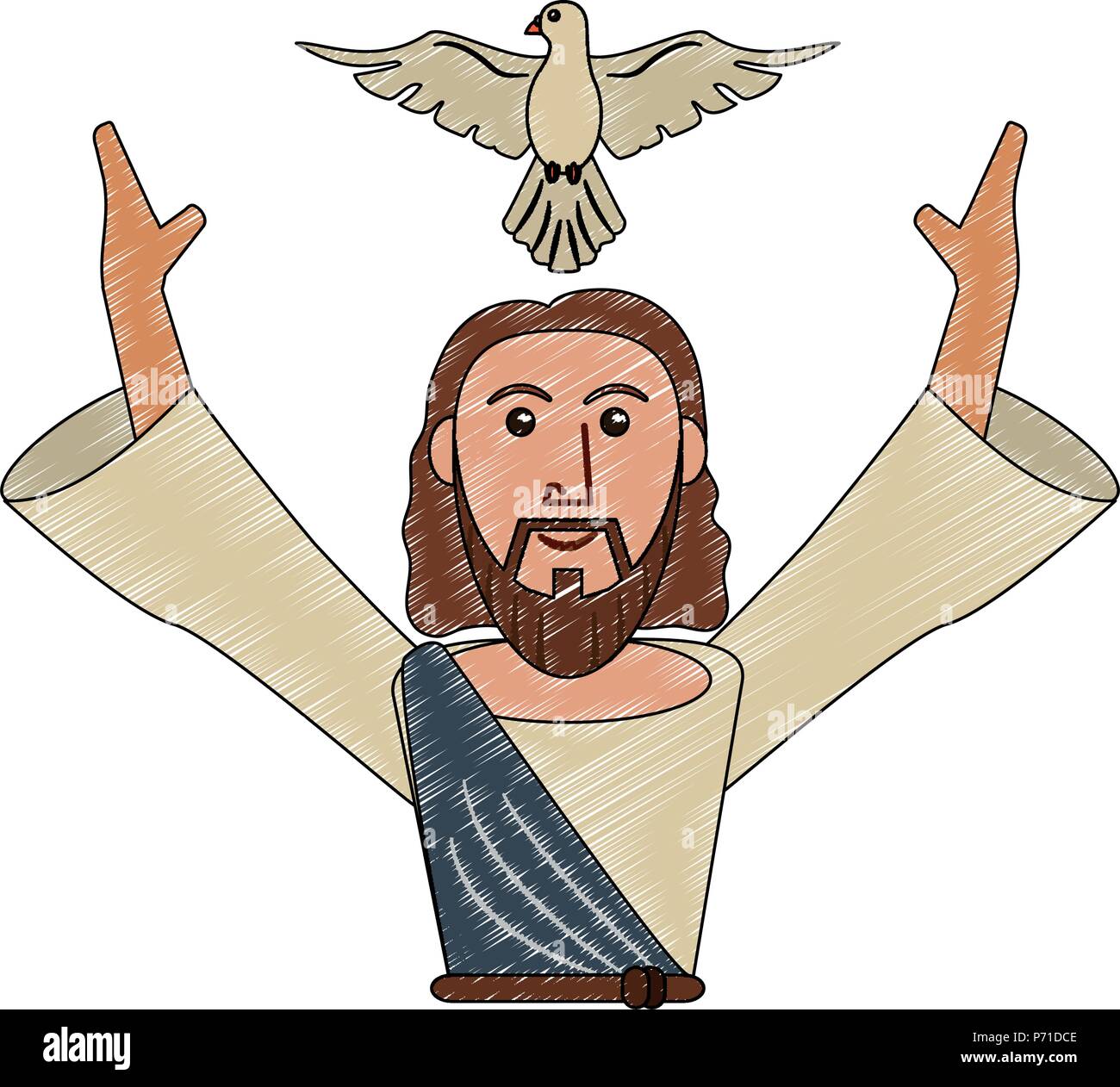 Jesus christ dove holy man Stock Vector Images - Alamy