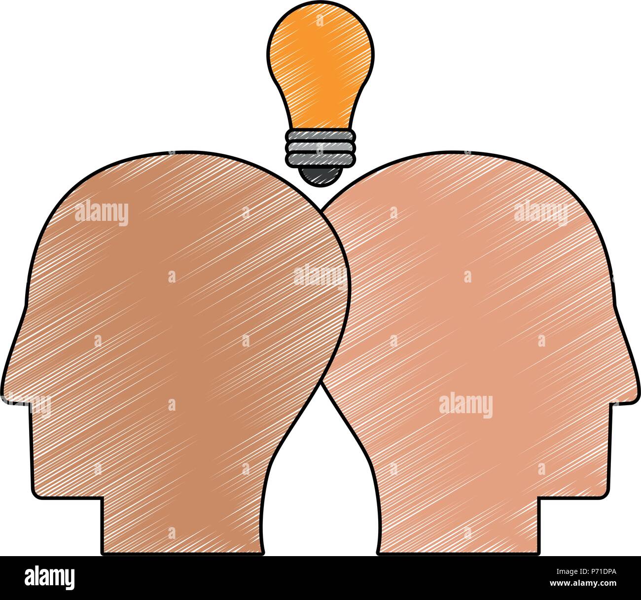 Head jigsaw pieces Stock Vector Images - Alamy