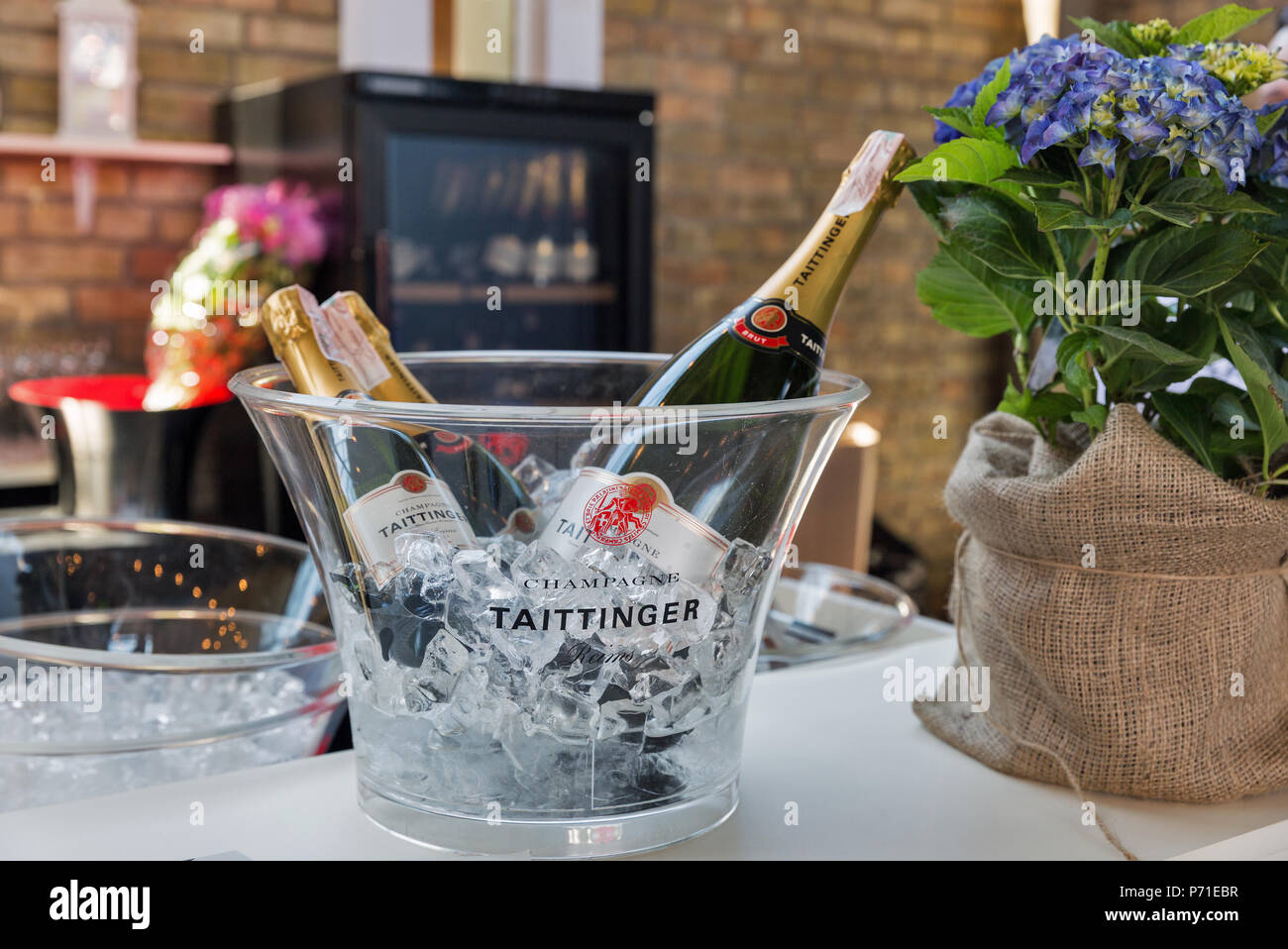 KIEV, UKRAINE - JUNE 02, 2018: Taittinger champagne bar at Kyiv Wine ...