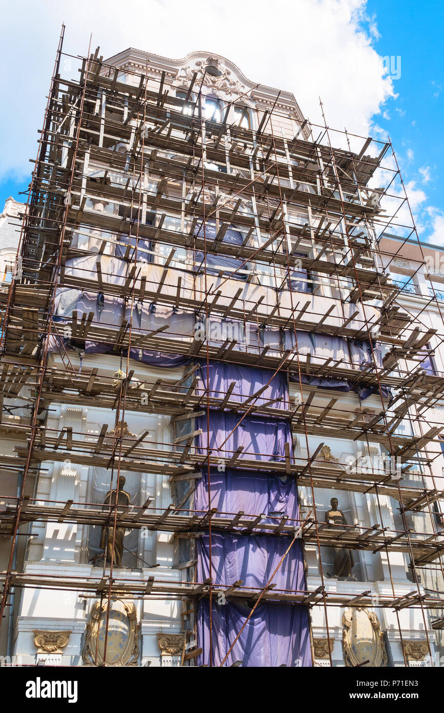 Scaffolding on the facade of a beautiful building Stock Photo - Alamy
