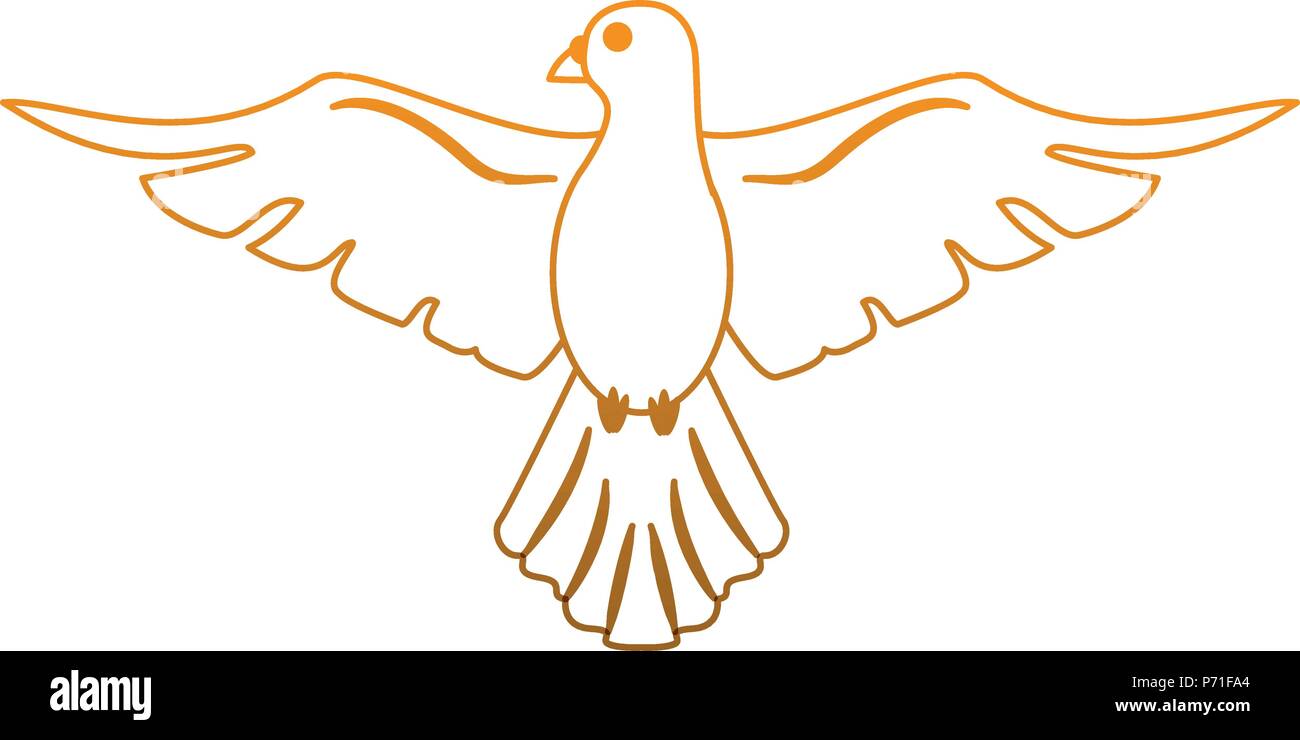 Dove cartoon symbol in yellow lines Stock Vector Image & Art - Alamy