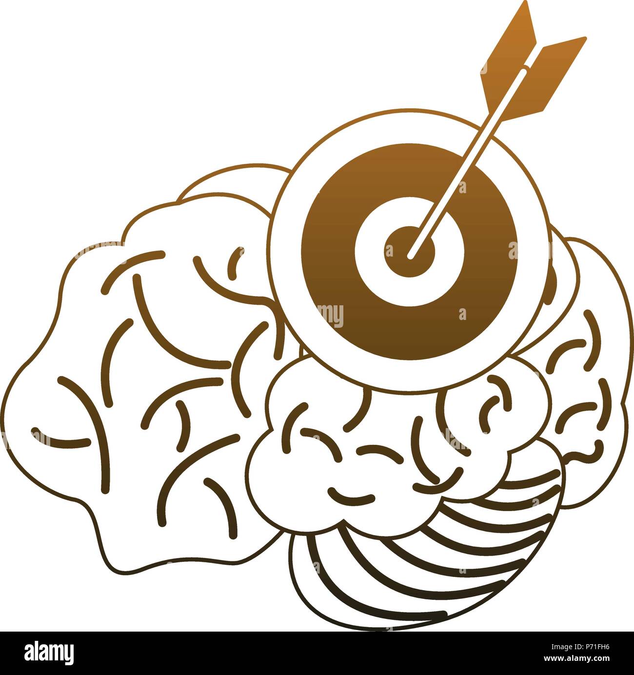 Human brain cartoon in yellow lines Stock Vector Image & Art - Alamy