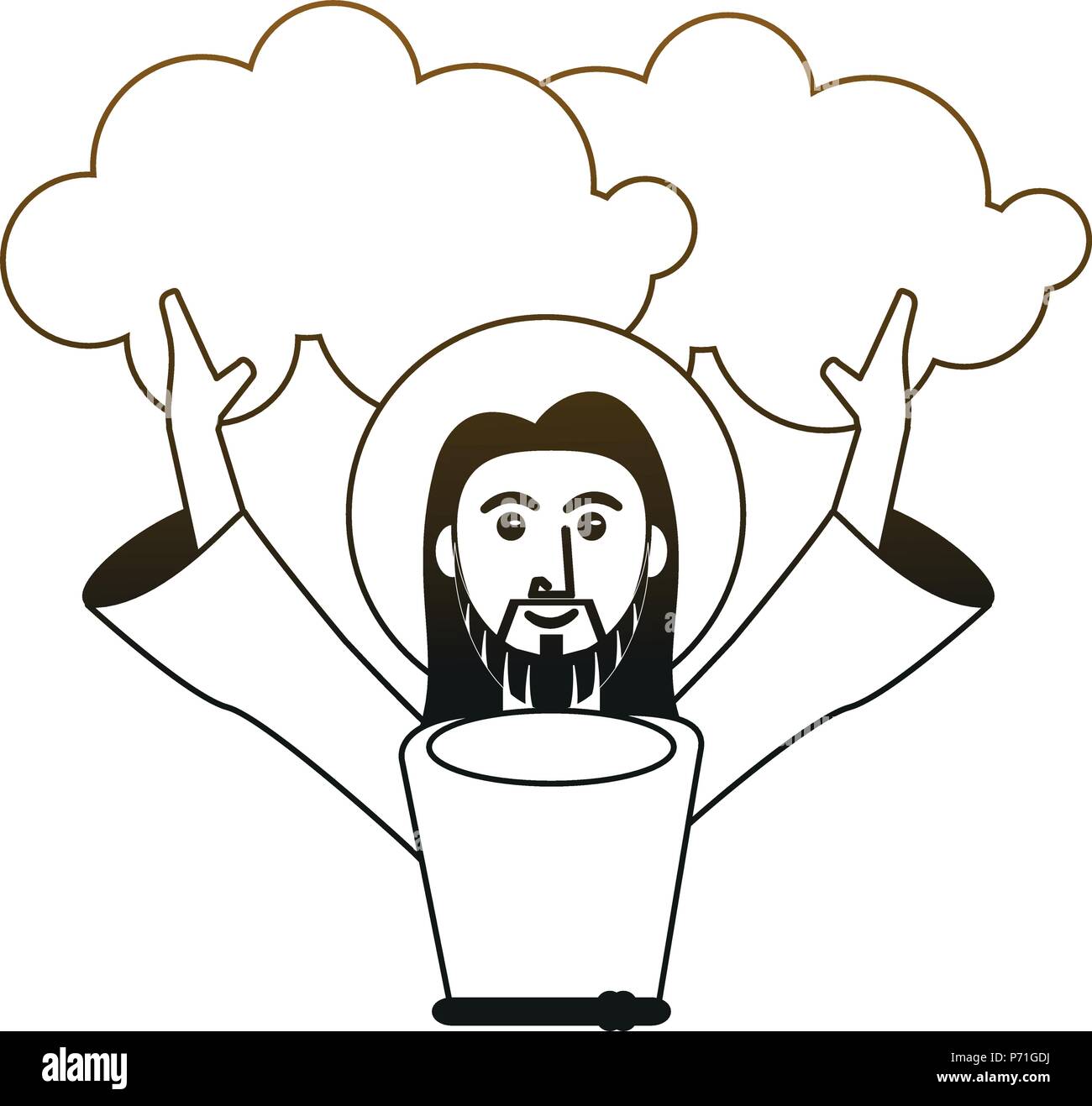 Jesuschrist cartoon isolated in yellow lines Stock Vector Image & Art ...