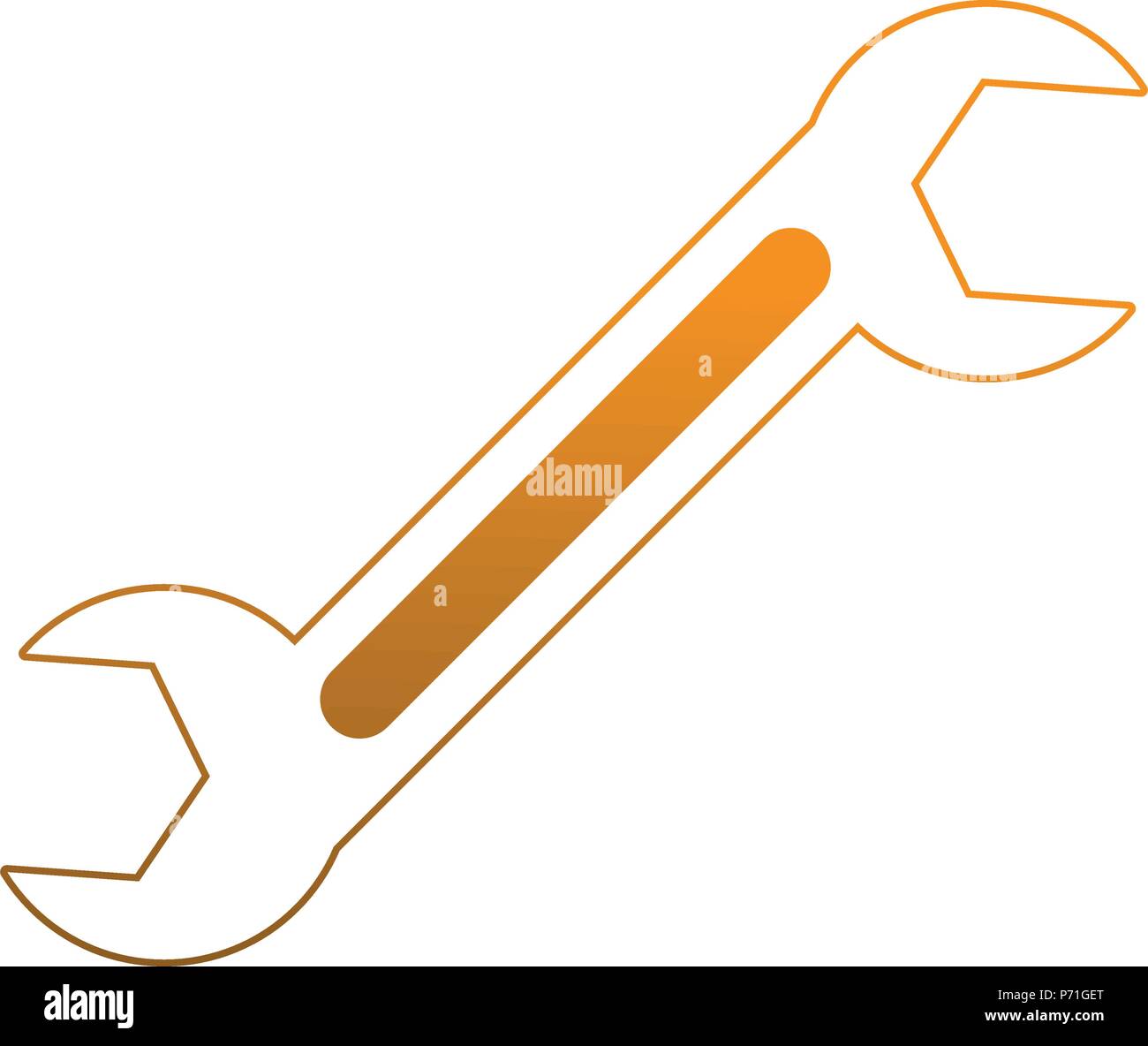 Wrench construction tool in yellow lines Stock Vector Image & Art - Alamy