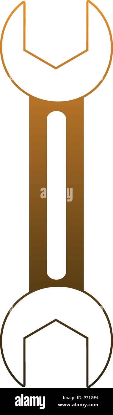 Wrench construction tool in yellow lines Stock Vector Image & Art - Alamy