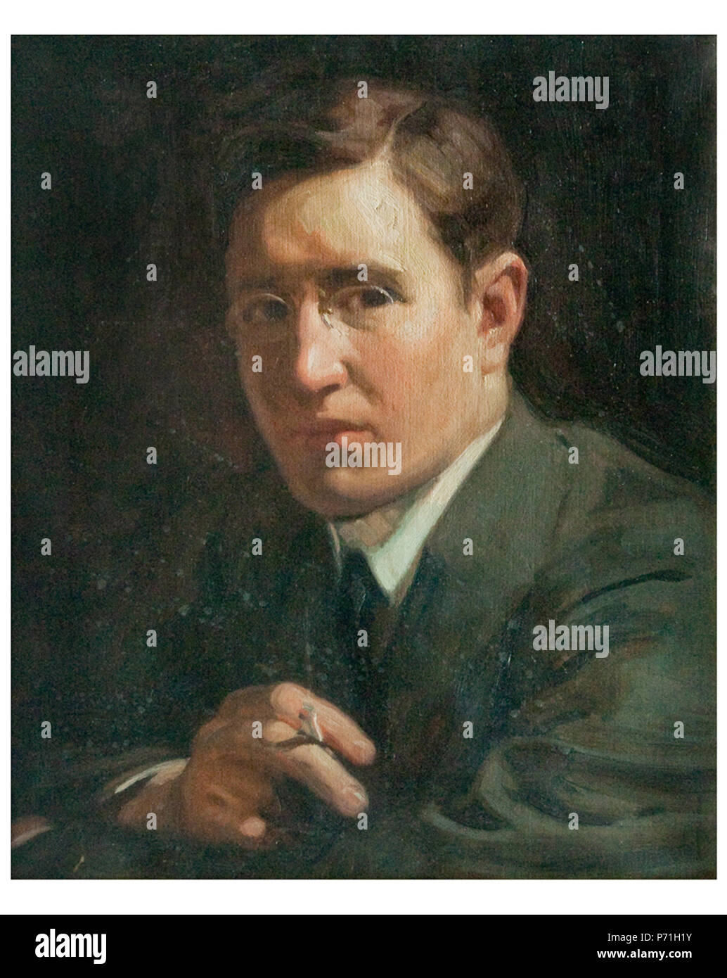 English: Self portrait by artist and muralist Louis Grell ca 1917 ...