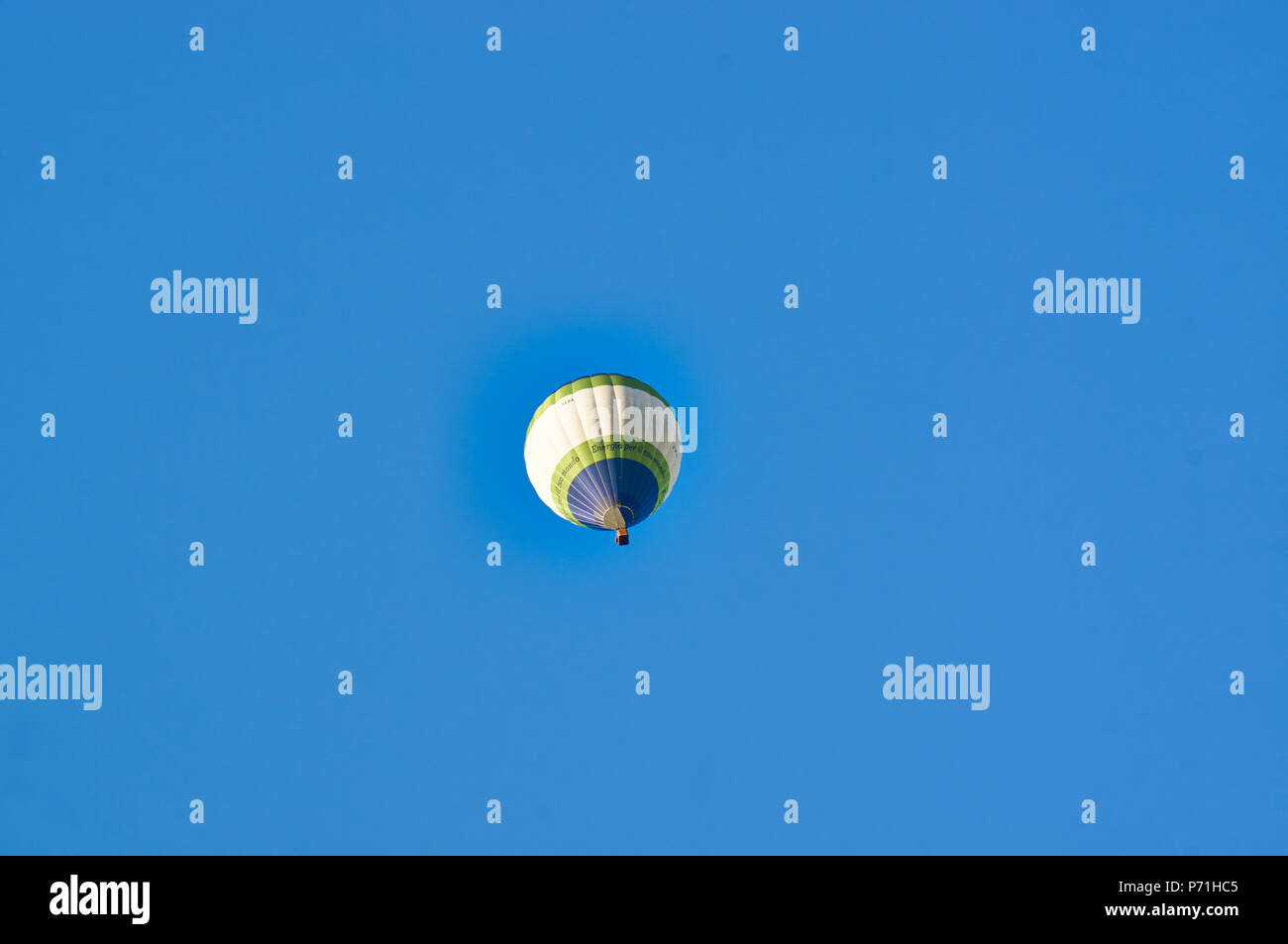 Walking balloon and the panorama of the mountains. Balloons on the ...