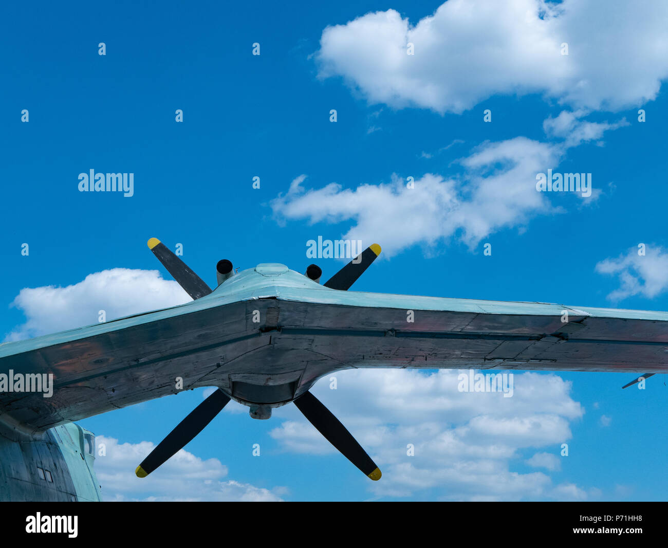 closeup shot of airplane wing propeller Stock Photo - Alamy