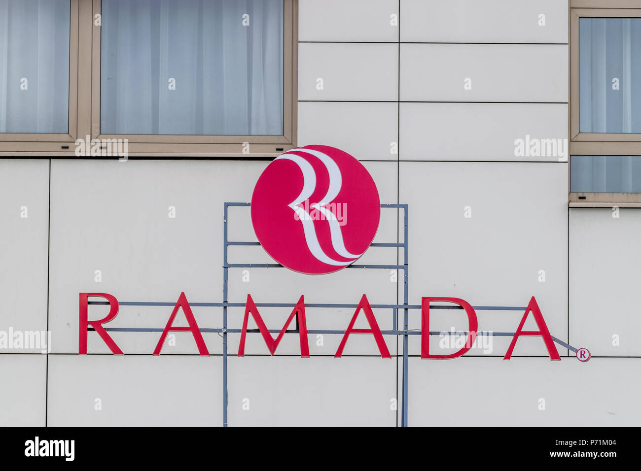 CLUJ-NAPOCA, ROMANIA - 24 MARCH, 2018: Ramada Hotel owned by Wyndham ...