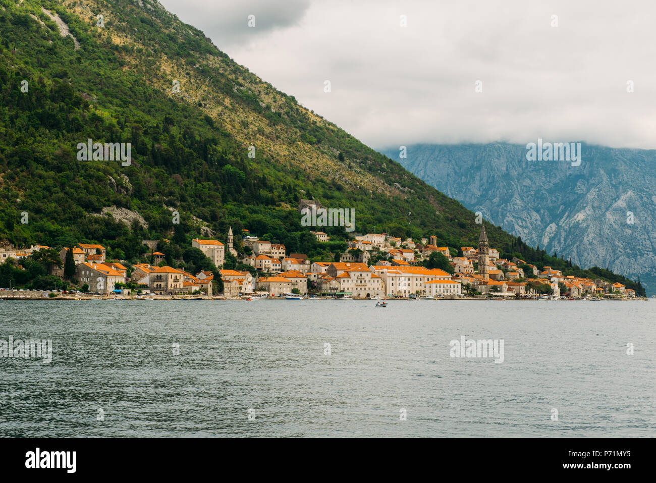 Perast town. Montenegro. Perast town in Kotor bay Stock Photo - Alamy