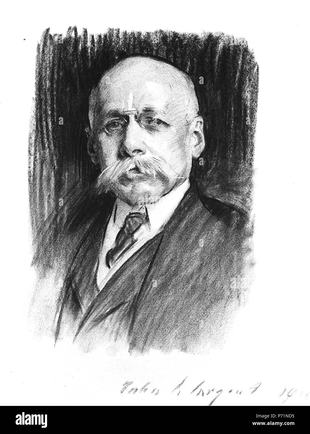 Portrait of Sir Max Michaelis (1852-1932) - Chalk drawing . before 1925 ...