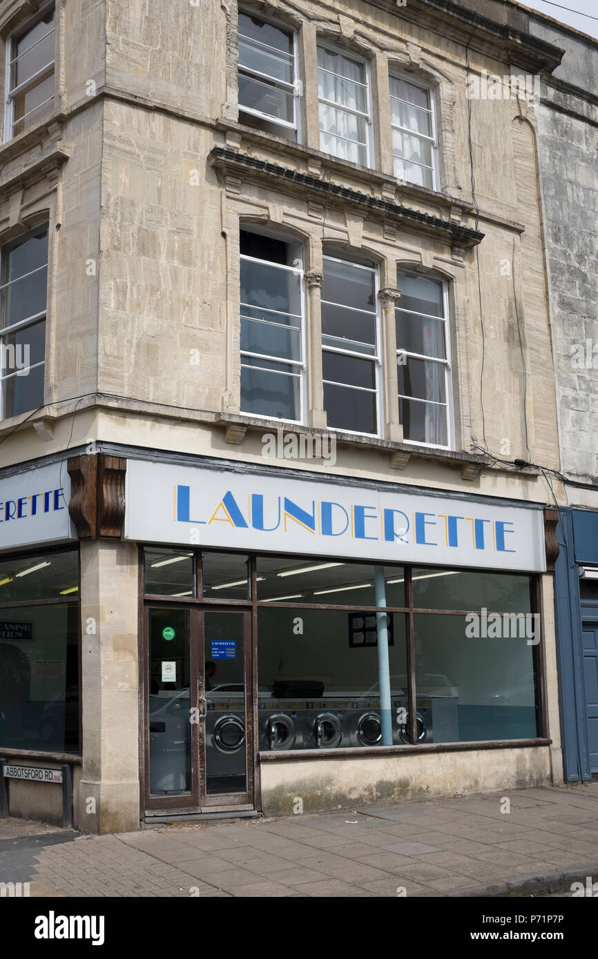 Launderette Cotham Hill Bristol England Stock Photo - Alamy