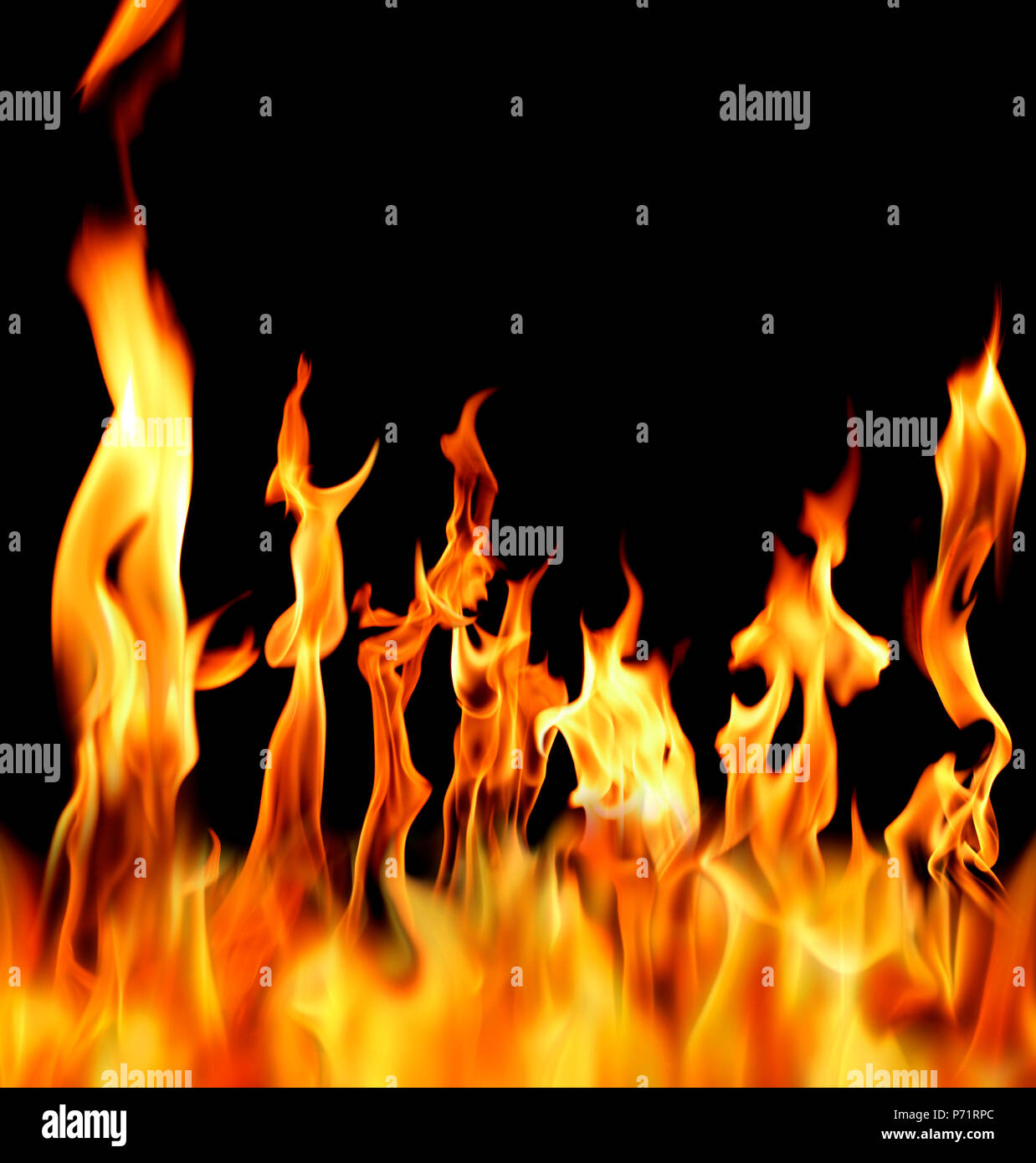 close up shot of fire flames in black Stock Photo - Alamy