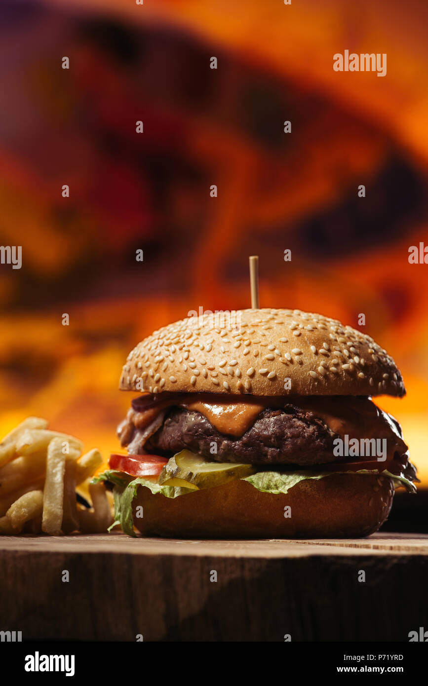Close up delicious tasty hamburger hi-res stock photography and images ...