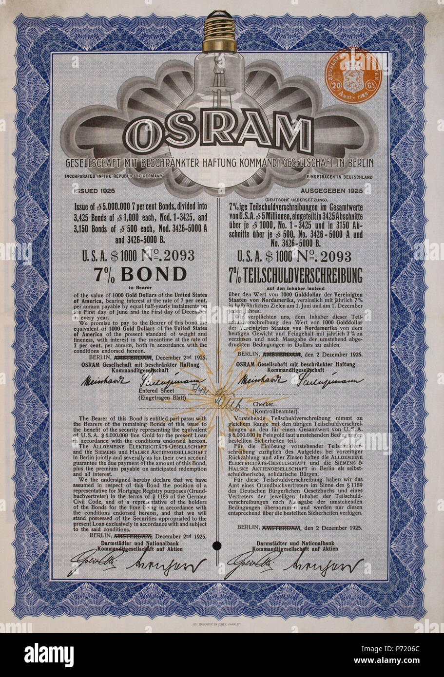 x-default 6 Osram 1925 Stock Photo - Alamy