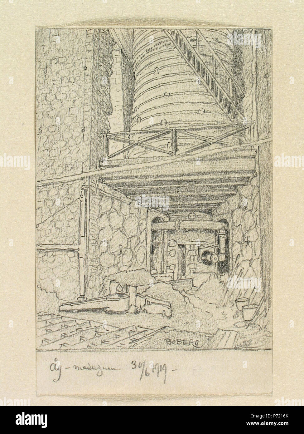 11 Dalarna, Svärdsjö sn., Åg. Masugn. Teckning av Ferdinand Boberg ...