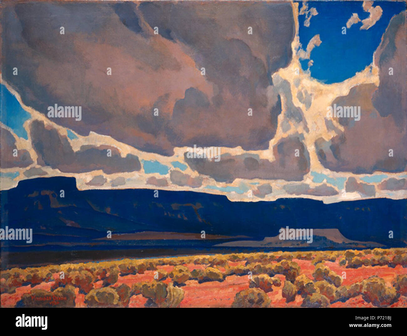English: Mesas in Shadow by Maynard Dixon, 1926, oil on canvas, Brigham ...