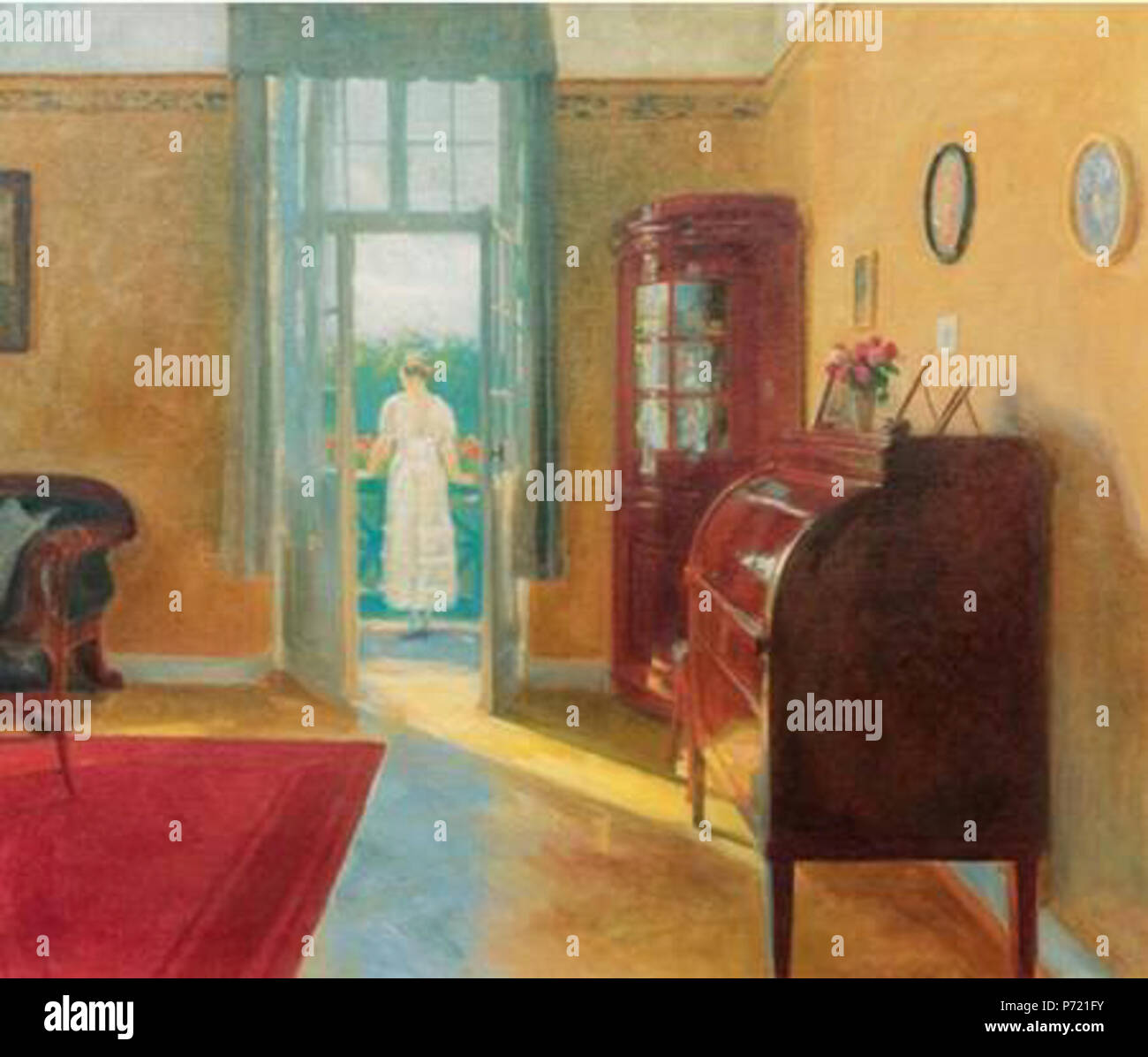 English: Woman on a Balcony . 1900 13 Ehren-Balcony Stock Photo - Alamy