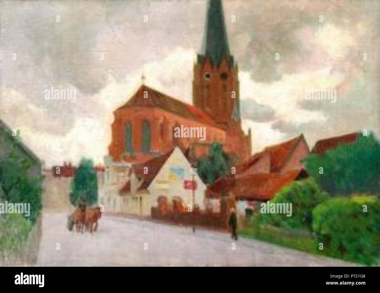 English: View of Buxtehude with Saint Peter's Church . before 1944 14 ...