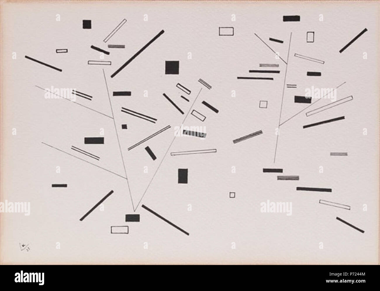 English: Untitled by Wassily Kandinsky, pen and ink on paper, 10 x 14.5 ...