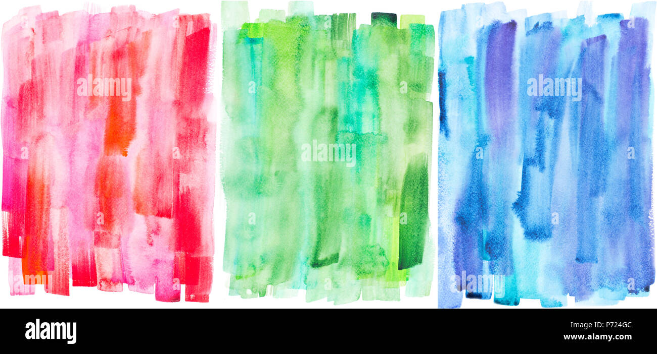 Abstract painting with red, green and blue paint strokes on white Stock ...