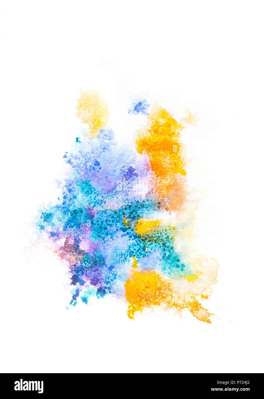 Abstract painting with bright colorful paint spots on white Stock Photo ...