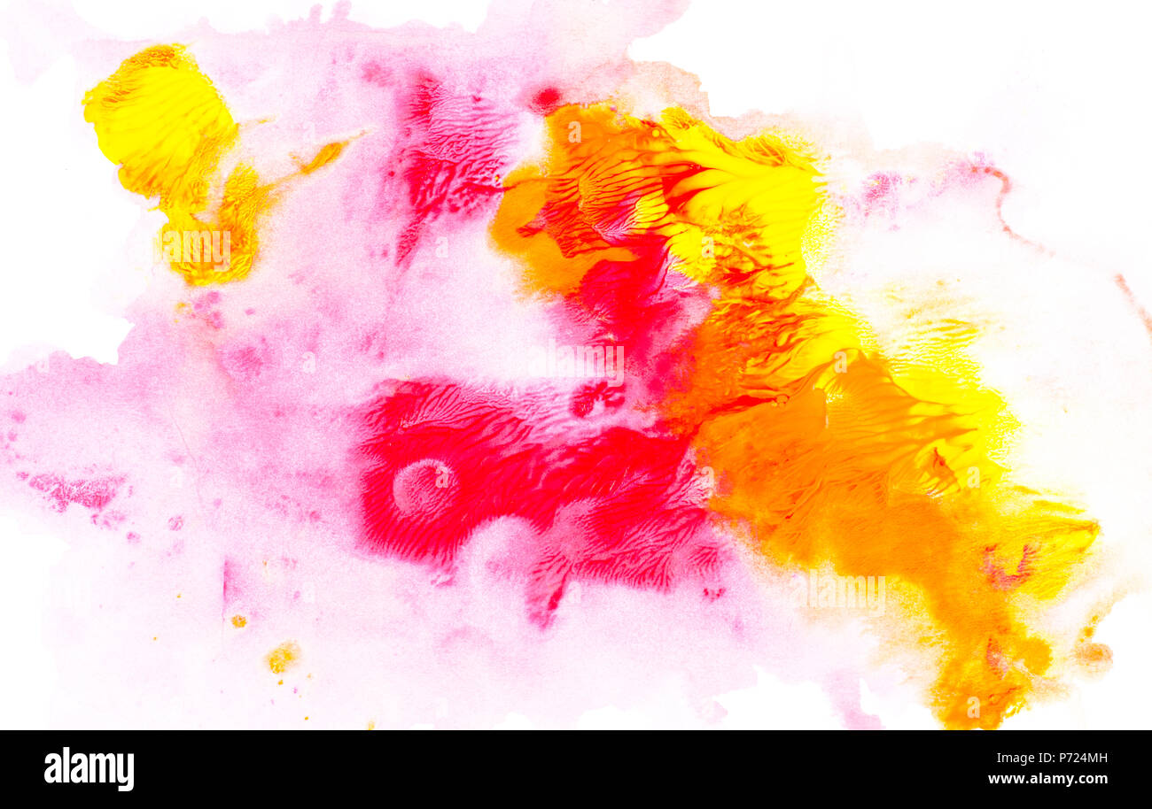 Abstract painting with bright colorful paint spots on white Stock Photo ...