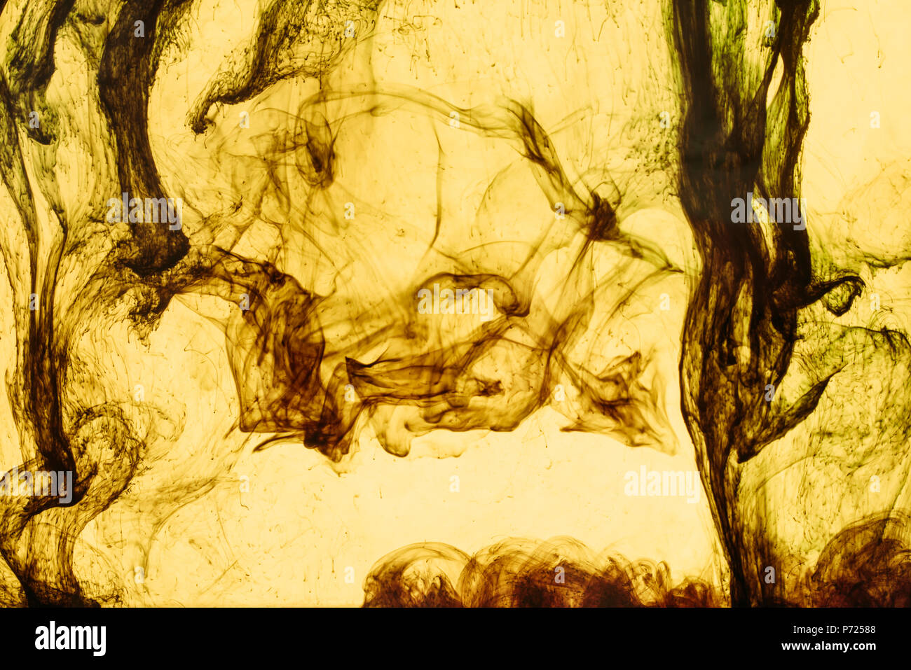 full frame of yellow paint splashes and swirls Stock Photo - Alamy