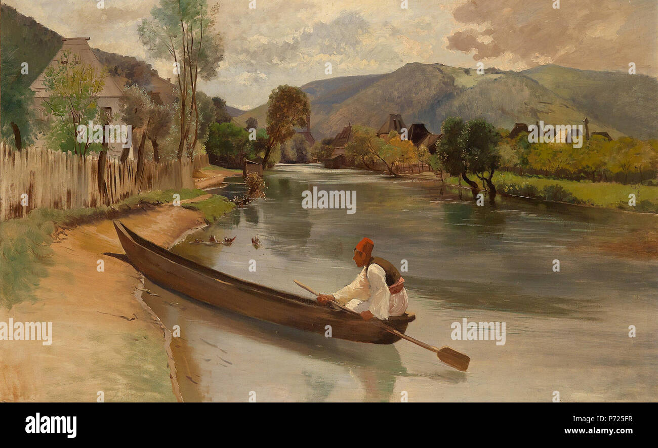 . On the riverbank N/A 75 Franz Leo Ruben - Am Flussufer Stock Photo ...