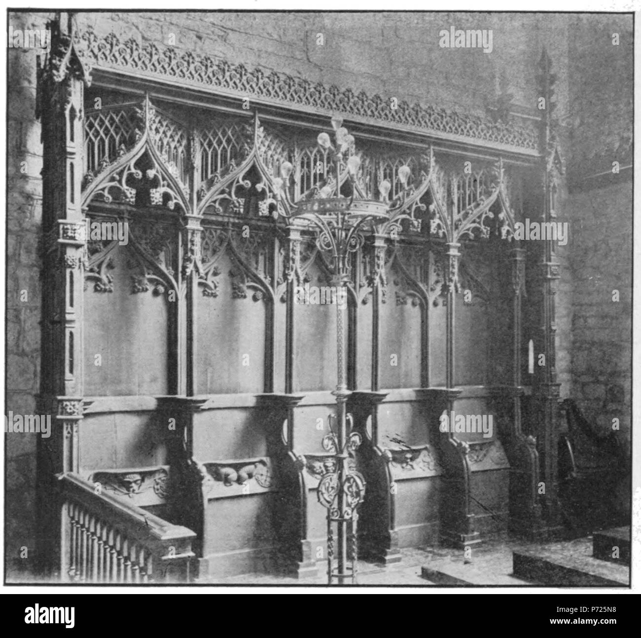 English: Stalls, Hereford All Saints'. 1910 84 Wood Carvings in English ...