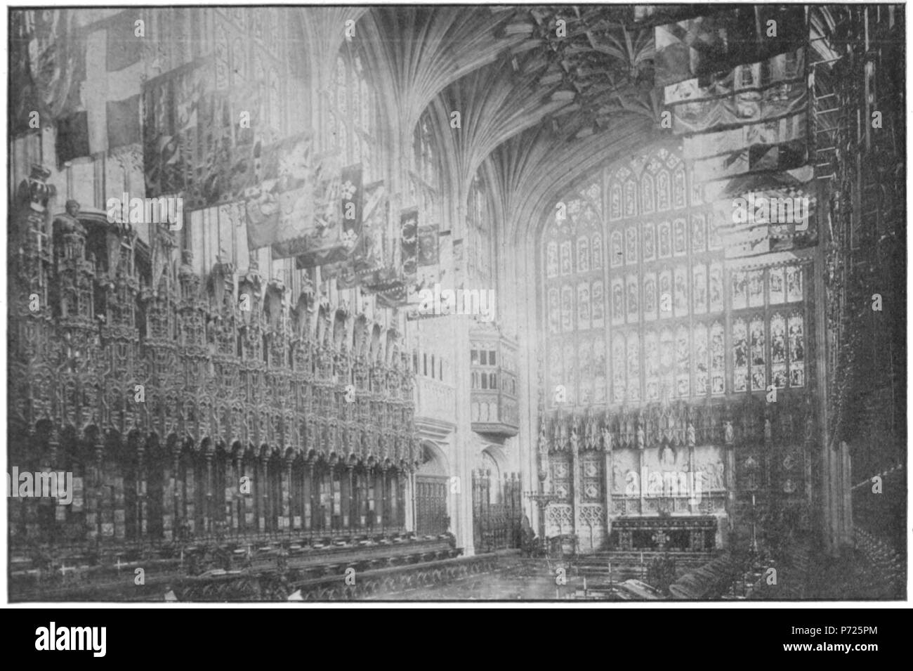 English: Stalls in St George's chapel, Windsor. 1910 84 Wood Carvings ...