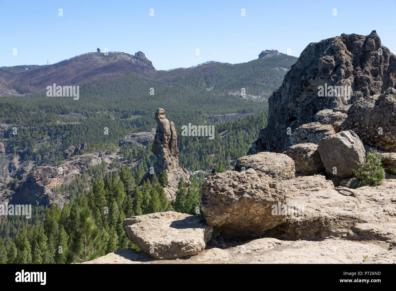 The volcanic El Fraile (The Friar) (The Monk), in the Nublo Rural Park ...