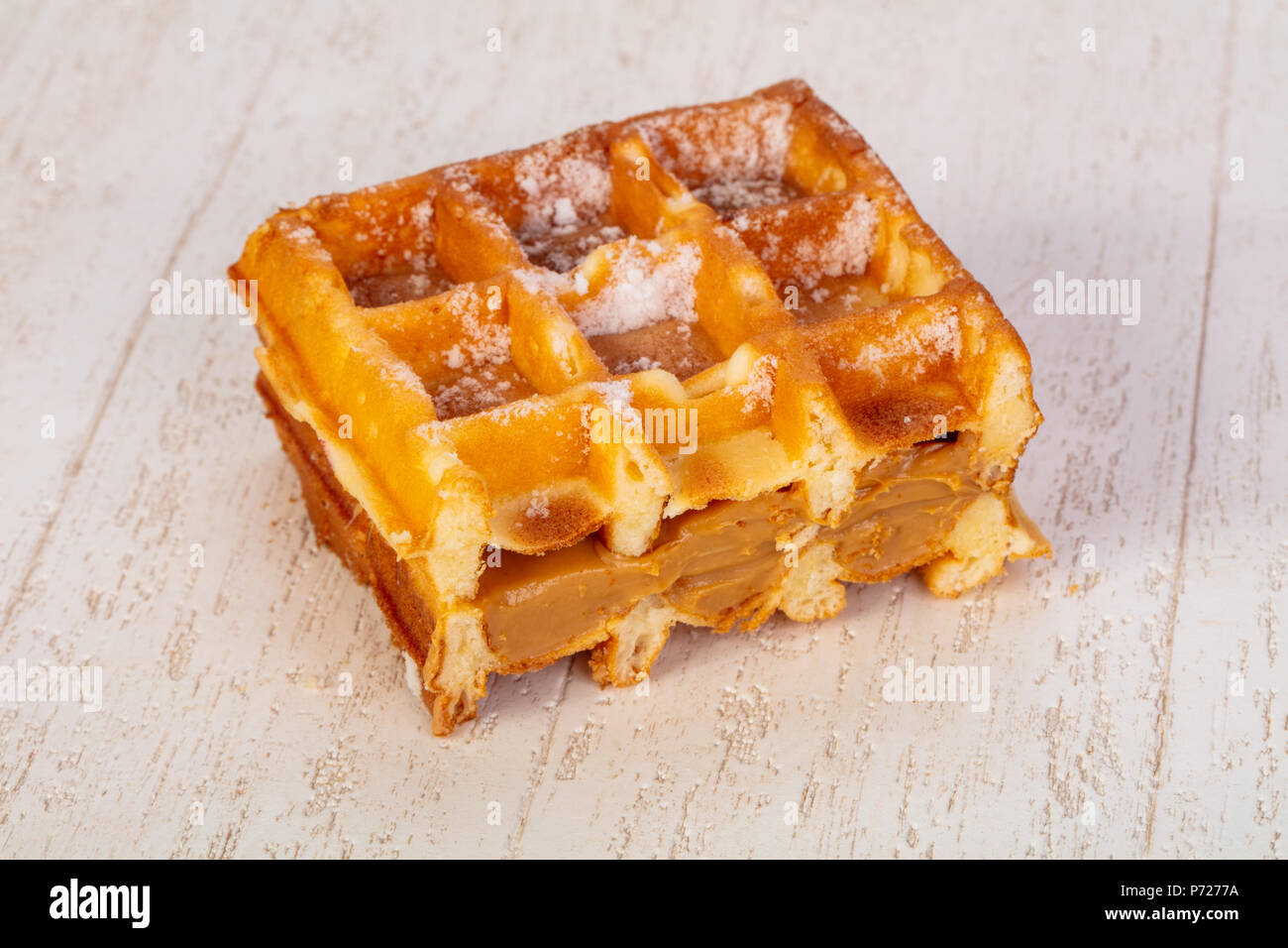 Sweet Waffle with berry jam Stock Photo - Alamy