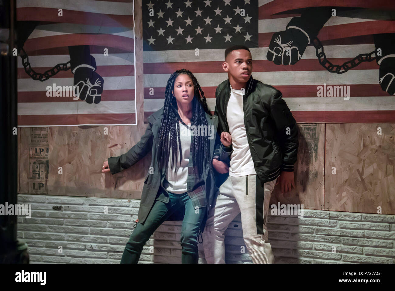 THE FIRST PURGE, from left: Lex Scott Davis, Joivan Wade, 2018. ph ...