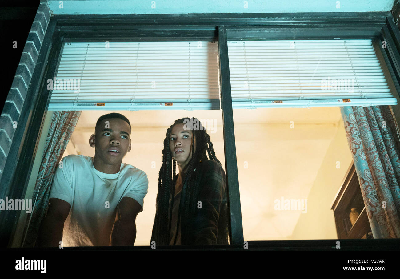 THE FIRST PURGE, front, from left: Joivan Wade, Lex Scott Davis, 2018 ...