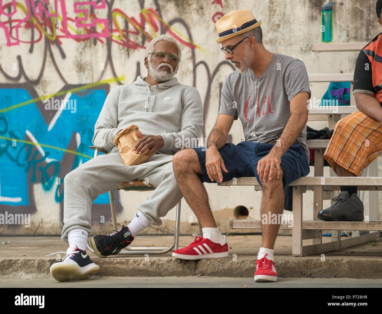 UNCLE DREW, from left: Kyrie Irving, director Charles Stone III, on set ...