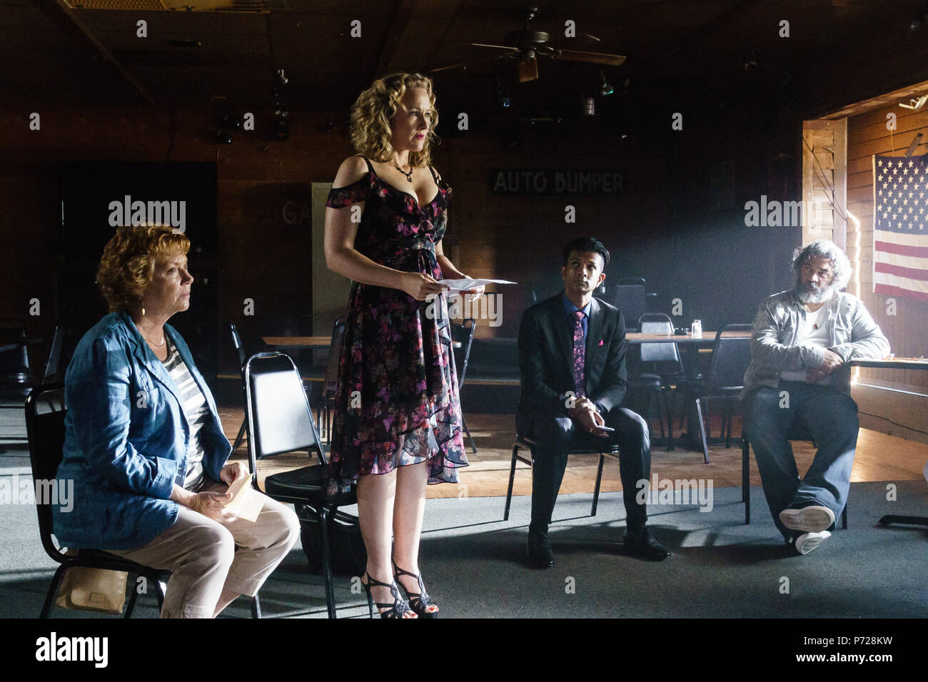 BROCKMIRE, from left: Becky Ann Baker, Katie Fiineran, Utkarsh Ambudkar ...