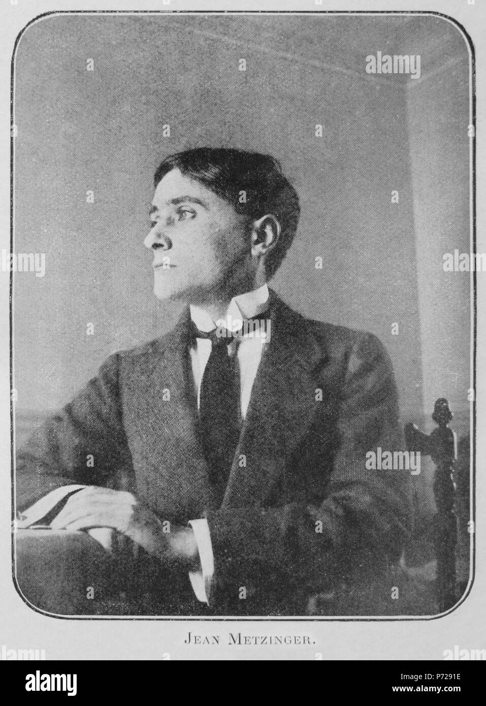 Jean Metzinger, portrait photograph, published in Les Peintres Cubistes ...